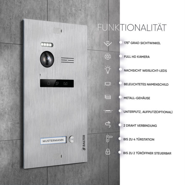 Balter EVO HD Mini Video-Türsprechanlage für 1-6 Familien